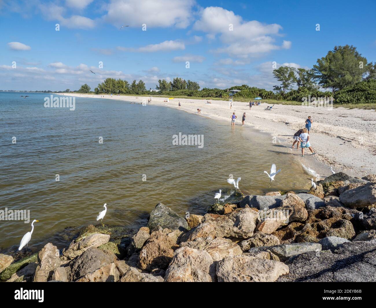 Nokomis Beach from the North Jetty in Nokomis Florida in the United ...