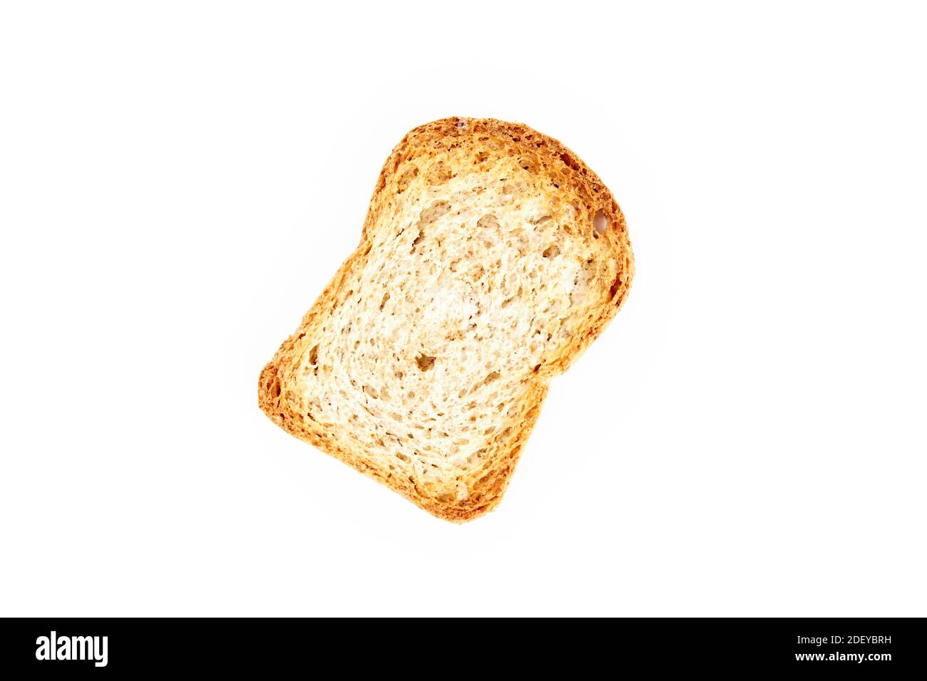 Crusty bread toast slice isolated on white background. Healthy food ...