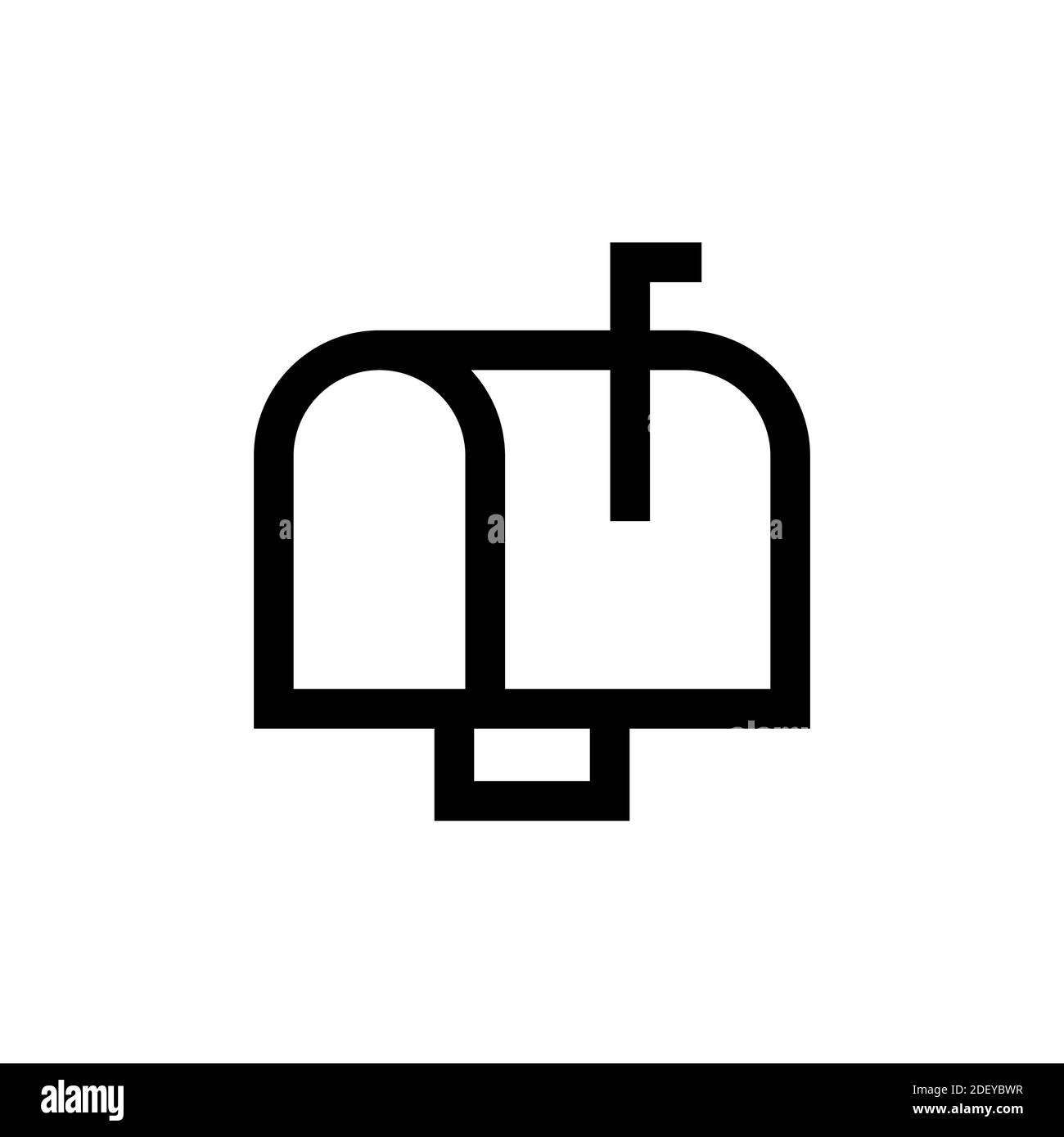 Linear mailbox icon. Isolated on white. Vector illustration Stock ...