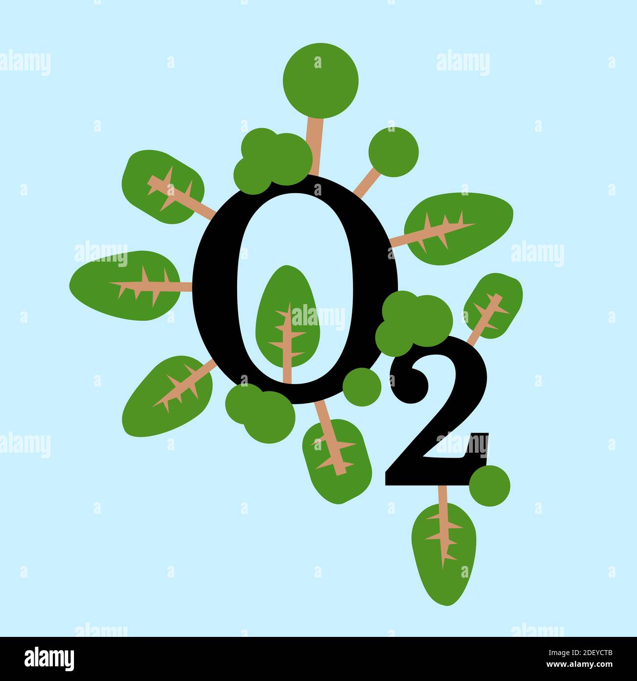 Trees and plants in the wood and forest as producer of Oxygen ...