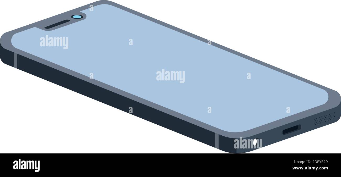 smartphone with blue screen on white background Stock Vector Image ...