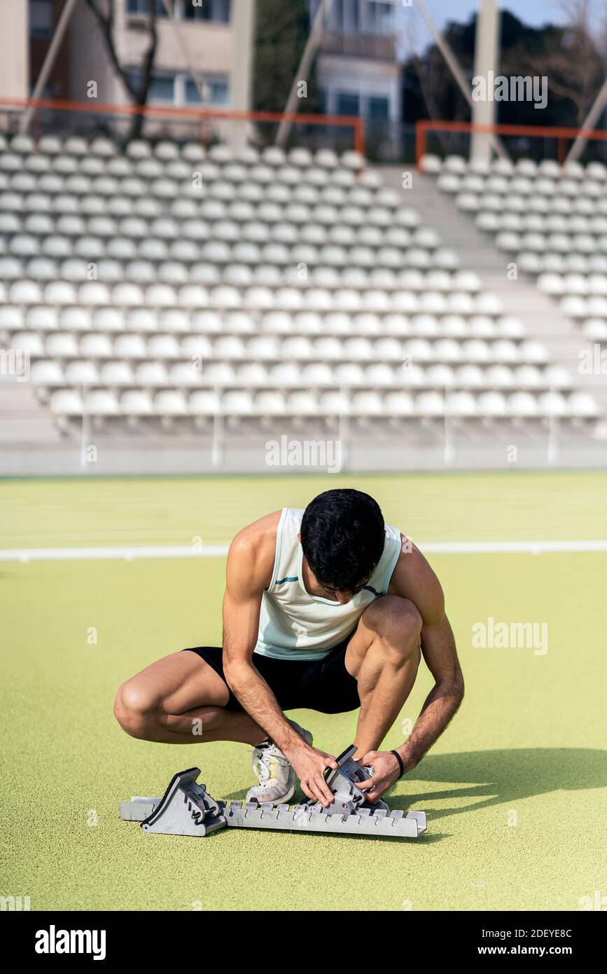 Stock photo of caucasian young athlete taking a break Stock Photo - Alamy