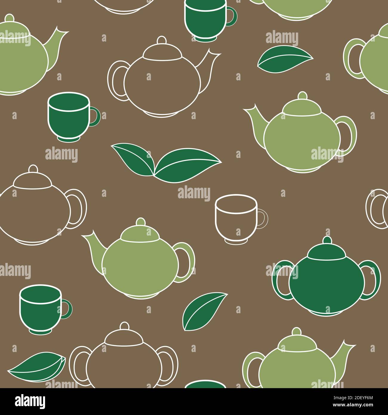 Tea Seamless Pattern Background Illustration Stock Photo - Alamy