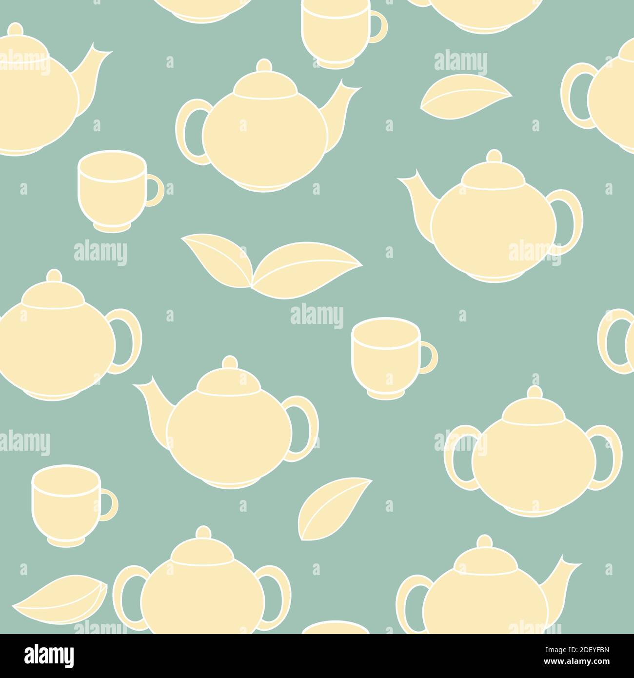 Tea Seamless Pattern Background Illustration Stock Photo - Alamy
