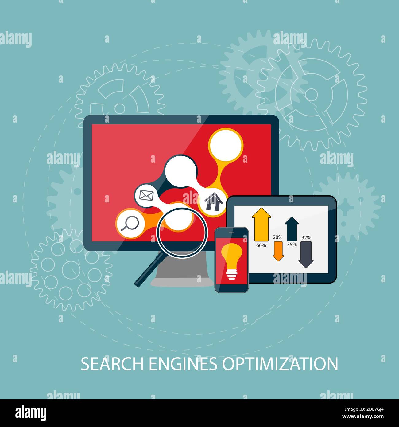 Search Engines Optimization Concept Illustration Stock Photo - Alamy