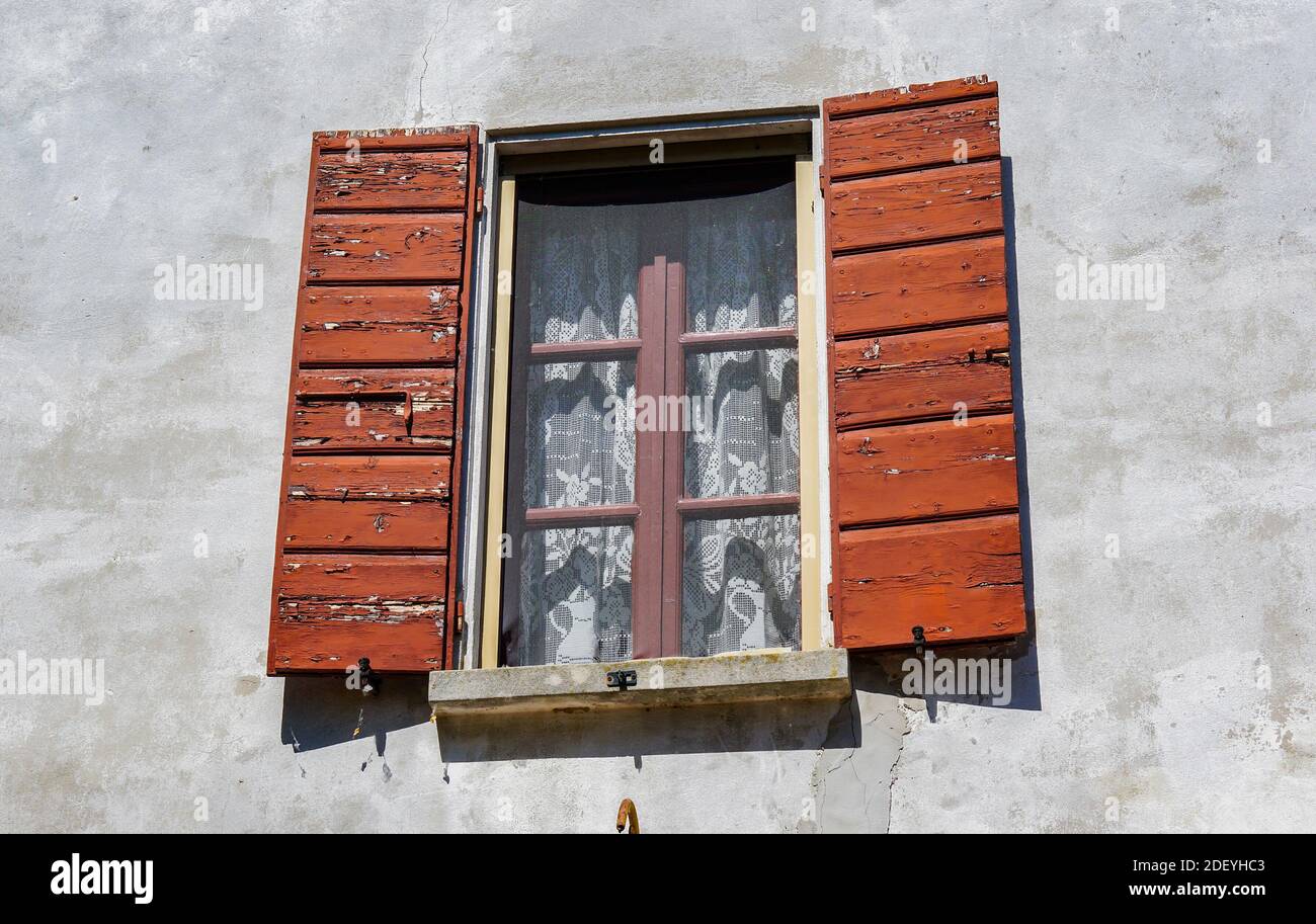 Wood window covers hi-res stock photography and images - Alamy