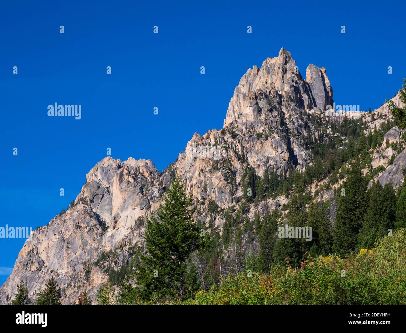 Sawtooth Mountain peaks along the Redfish Lake Creek Trail, Sawtooth ...