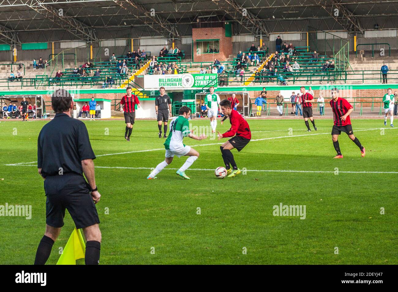 Local football match at Billingham Synthonia ground,Billingham,England ...