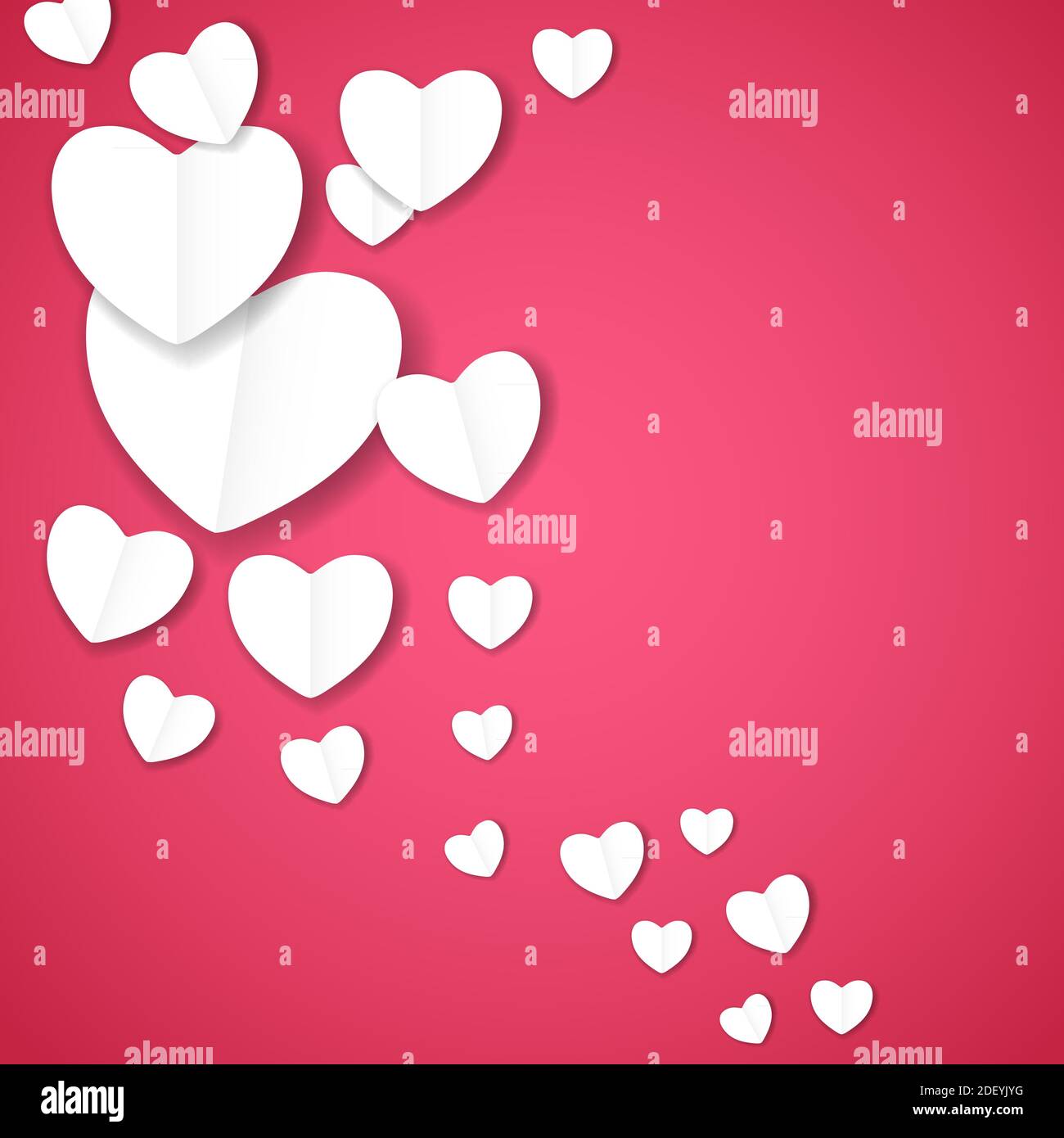 Valentines day paper heart backgroung, illustration Stock Photo - Alamy