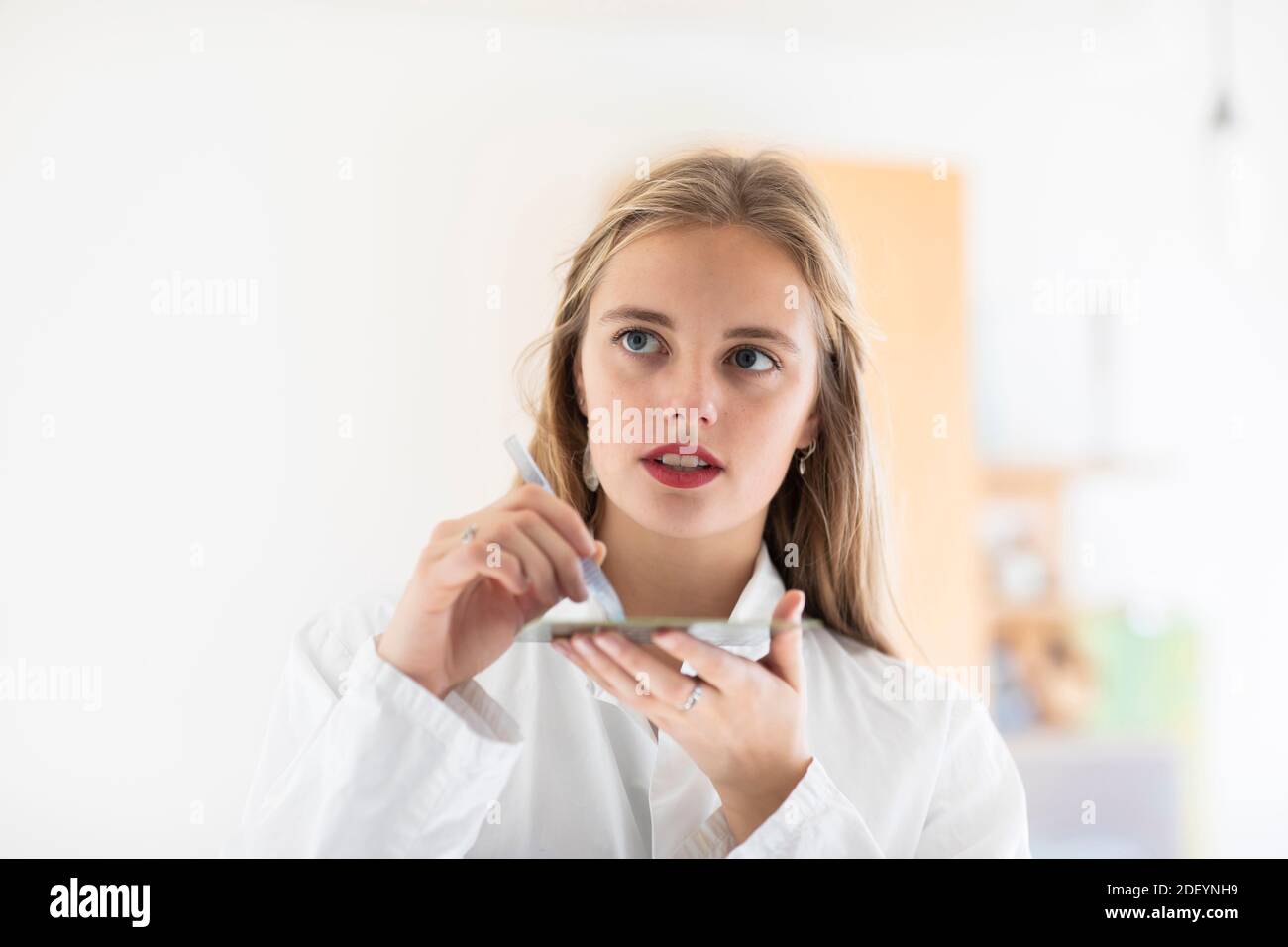 young student learning a technical method Stock Photo - Alamy