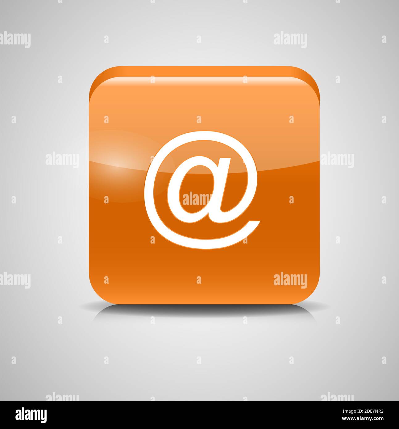 Glass Mail Button Icon. Illustration Stock Photo - Alamy