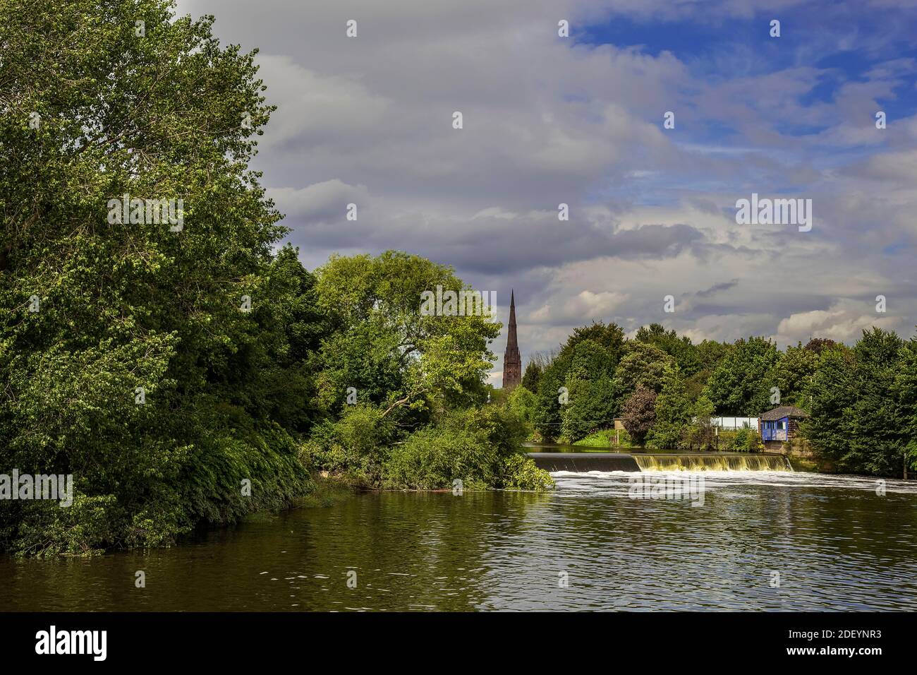River Mersey at Howley weir the highest tidal point on the river Stock ...