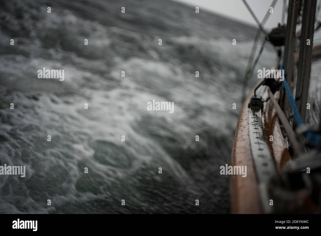 Sailing Overboard in the ocean gloomy Stock Photo - Alamy