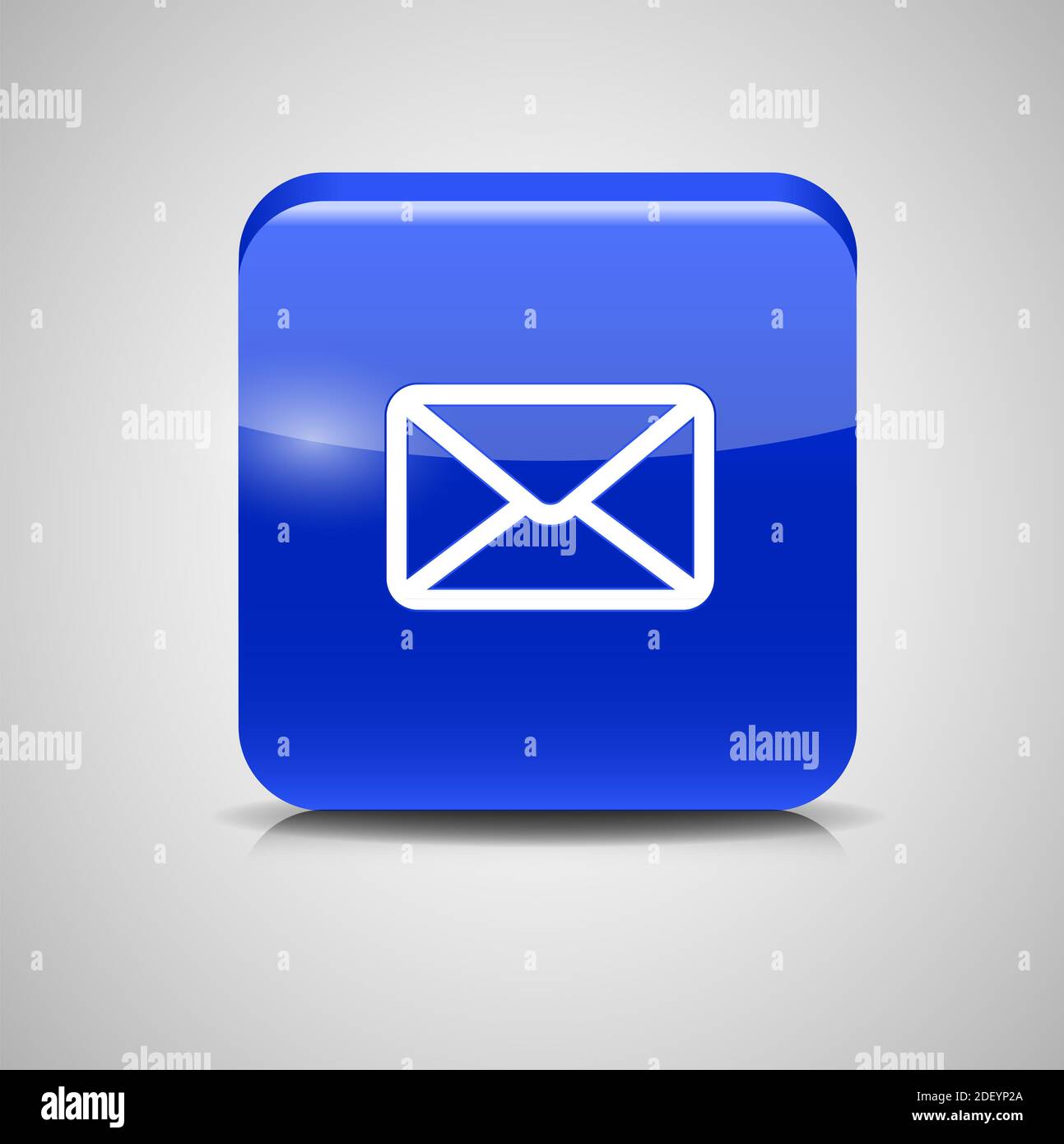 Glass Mail Button Icon. Illustration Stock Photo - Alamy