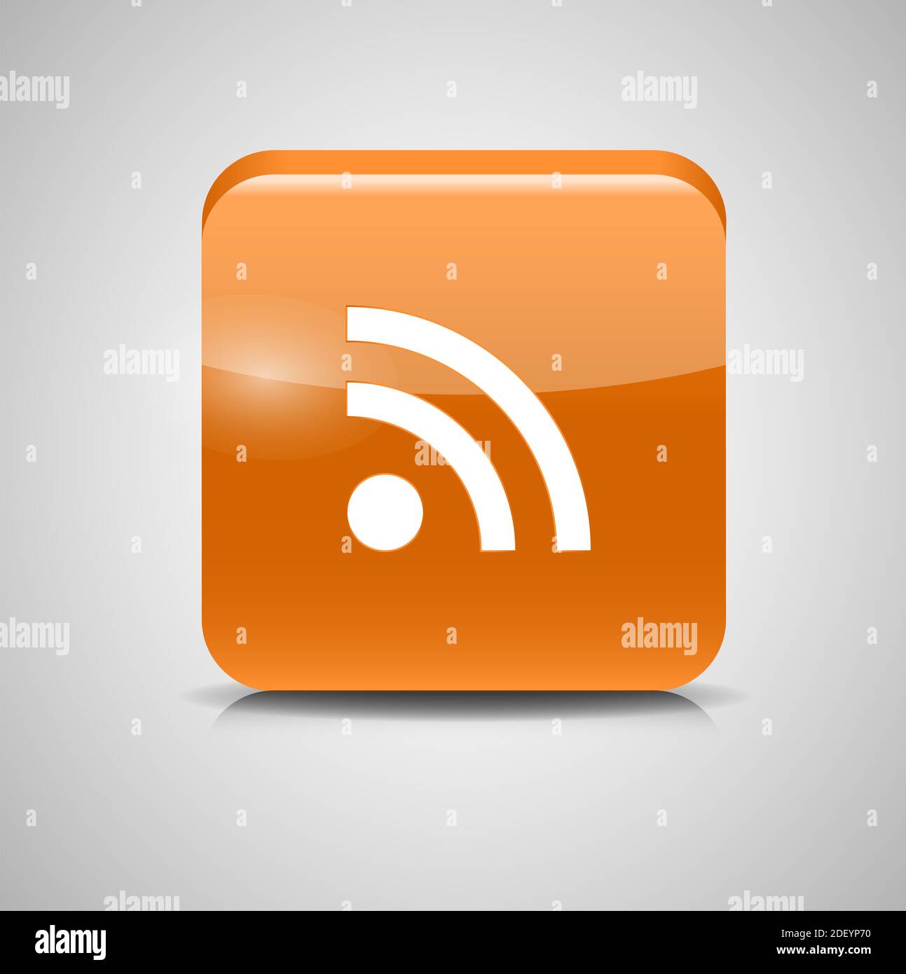 Glass Rss Button Icon. Illustration Stock Photo - Alamy