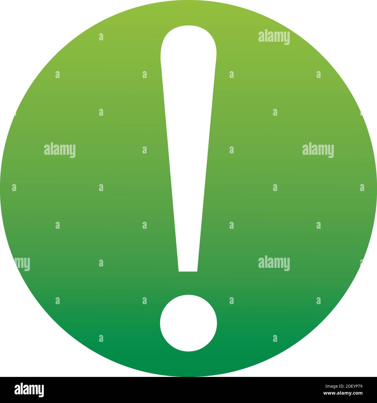 Exclamation mark icon of a set. Vector illustration. Green circle Stock ...