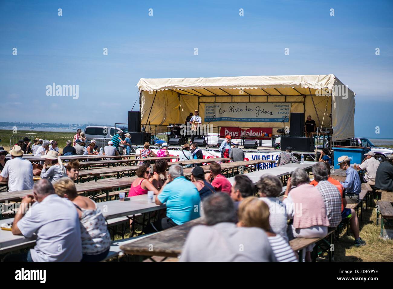 Local people at festival of the mussels in the Vilde La Marine, near of ...