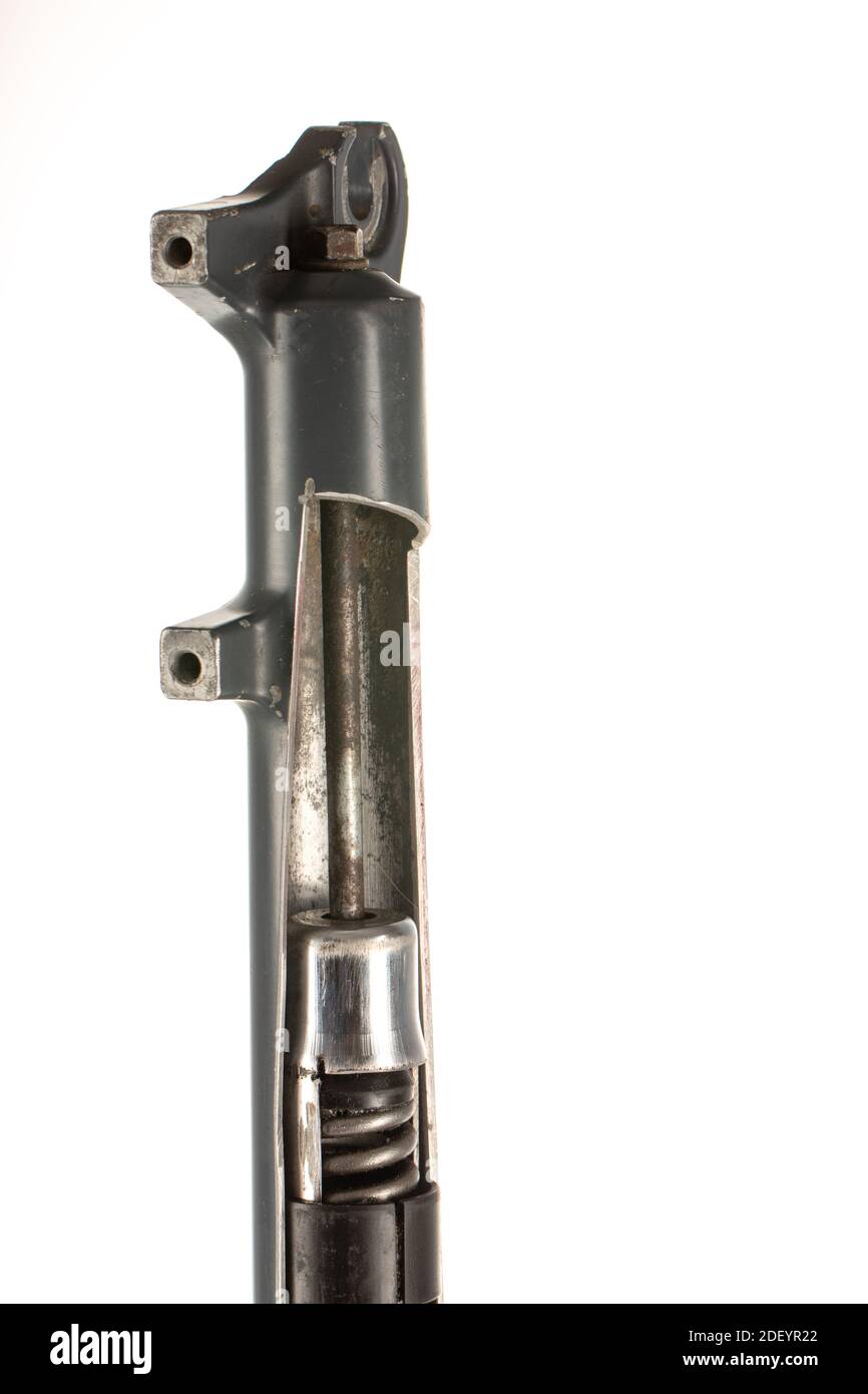 Bicycle fork in the section, you can see all the components Stock Photo ...