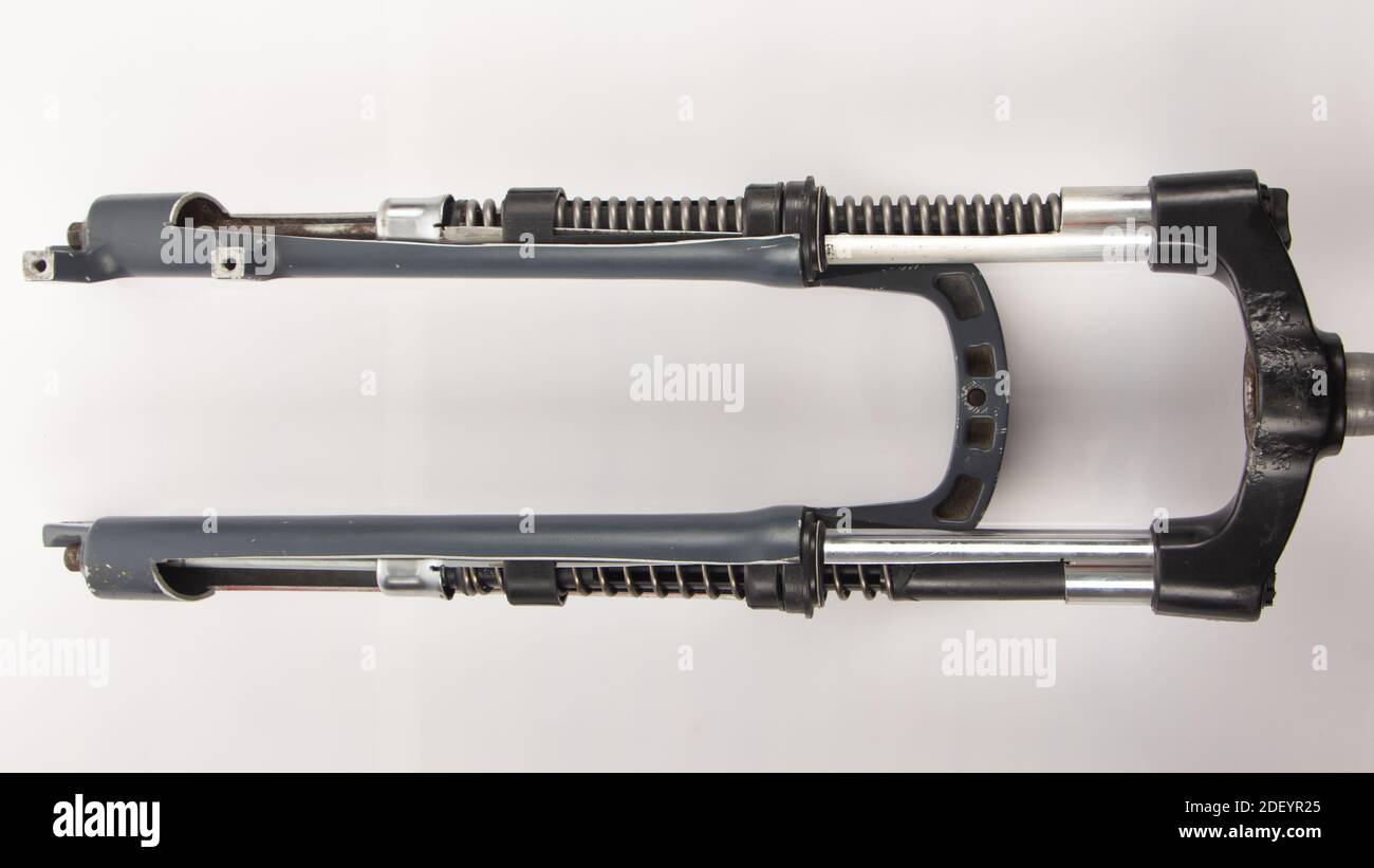 Bicycle fork in the section, you can see all the components Stock Photo ...