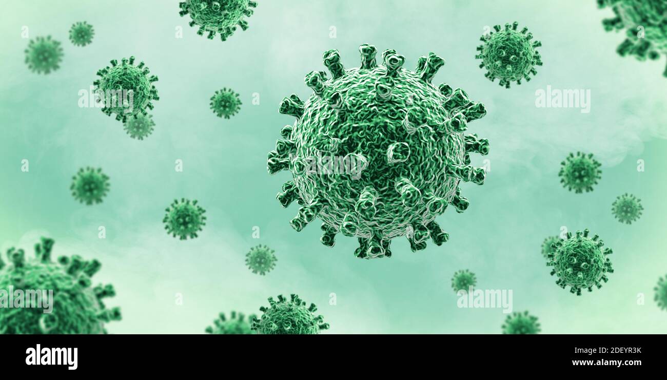 Coronavirus - Microbiology And Virology Concept - 3d illustration Stock ...