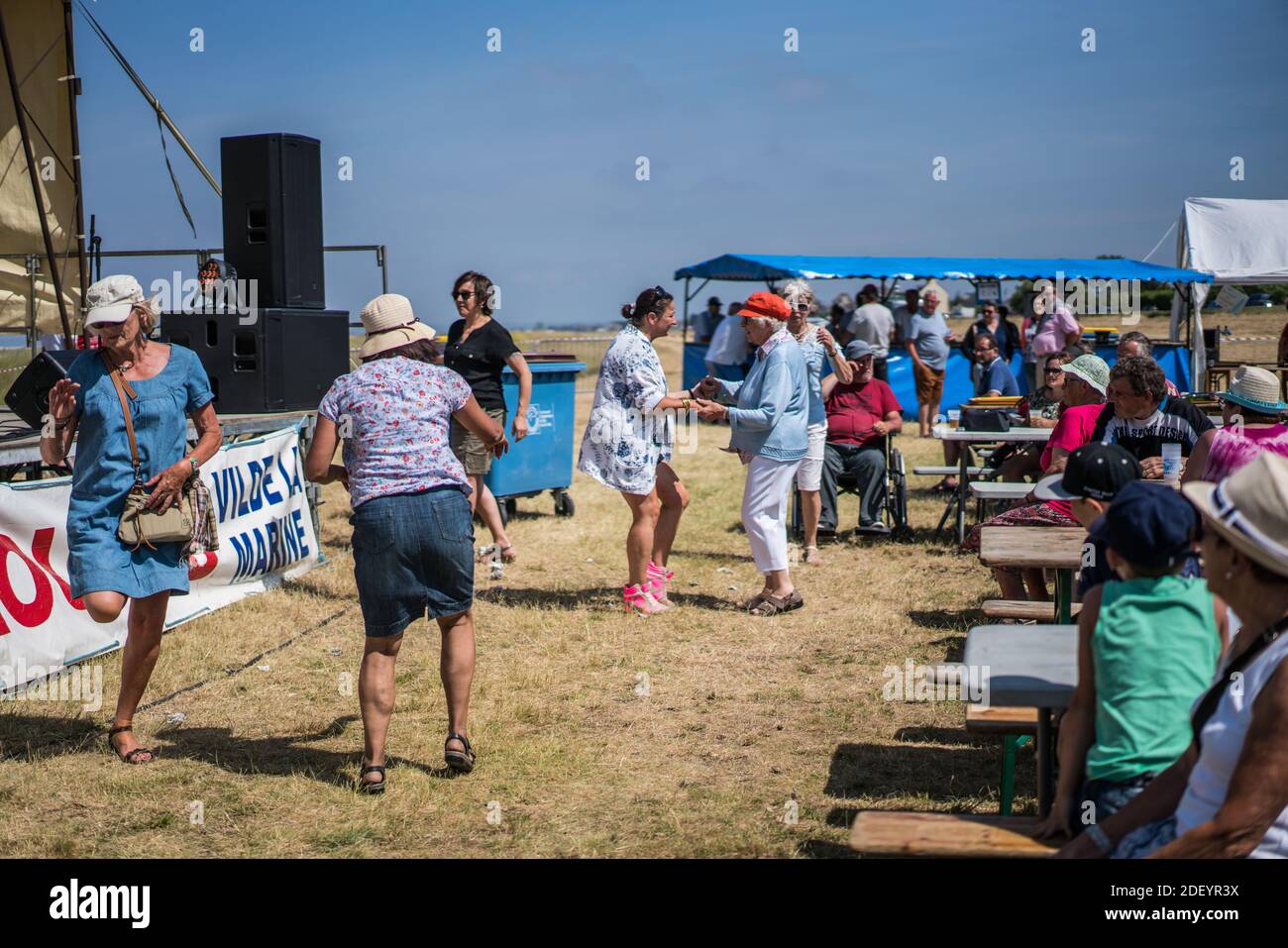 Local people at festival of the mussels in the Vilde La Marine, near of ...