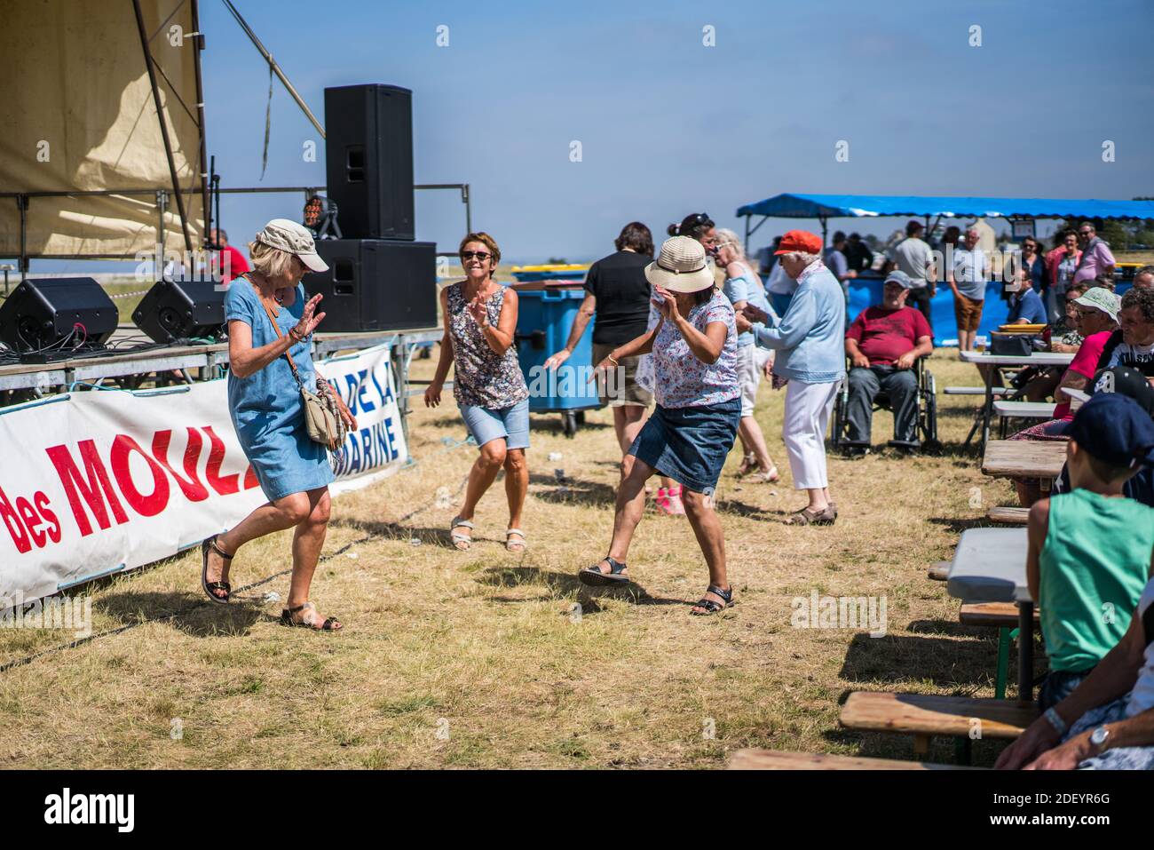 Local people at festival of the mussels in the Vilde La Marine, near of ...