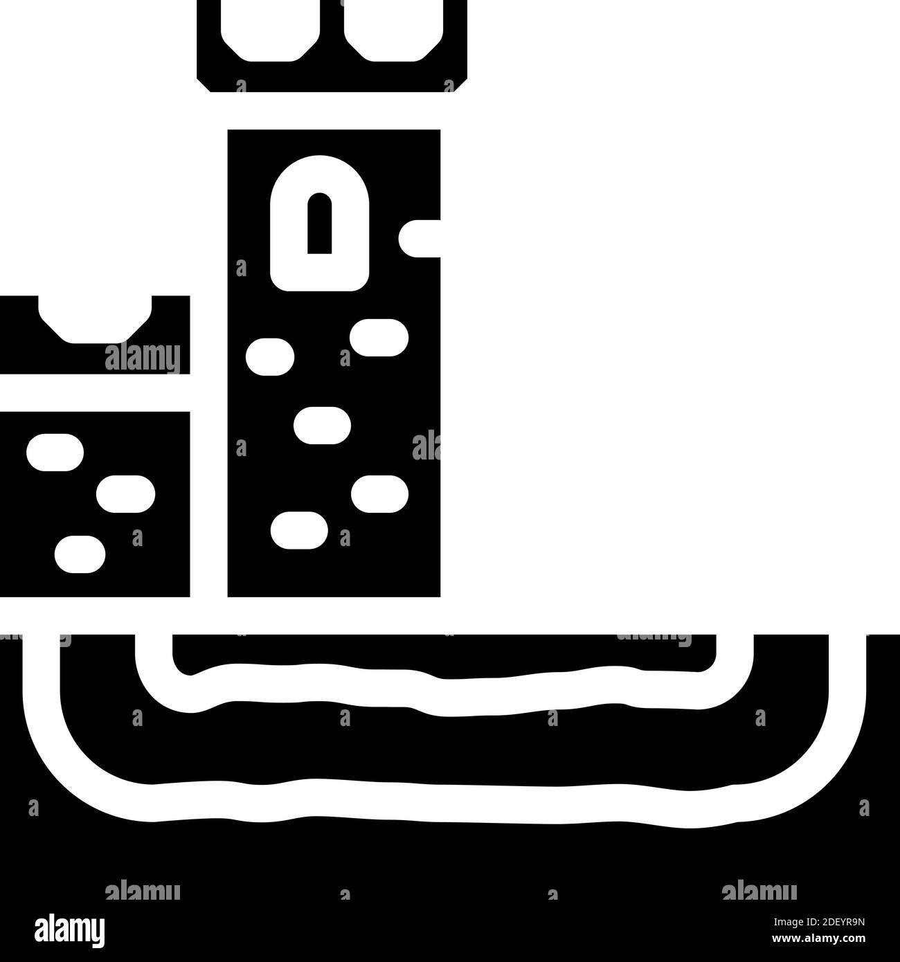 secret tunnel of castle glyph icon vector illustration Stock Vector ...