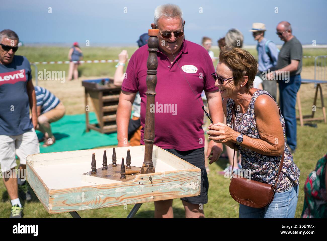 Local people at festival of the mussels in the Vilde La Marine, near of ...