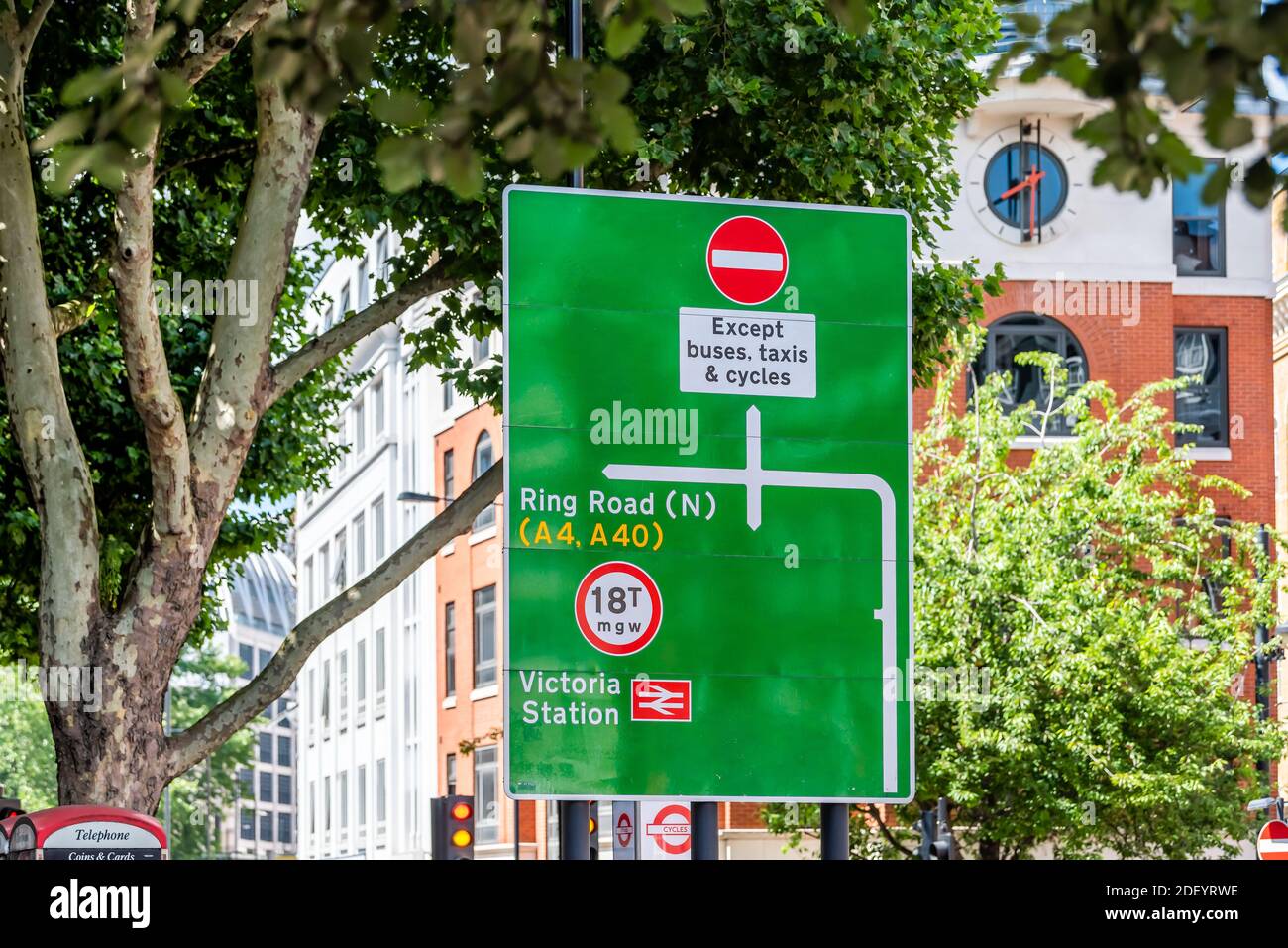London, UK - June 21, 2018: Victoria Station sign in United Kingdom in ...
