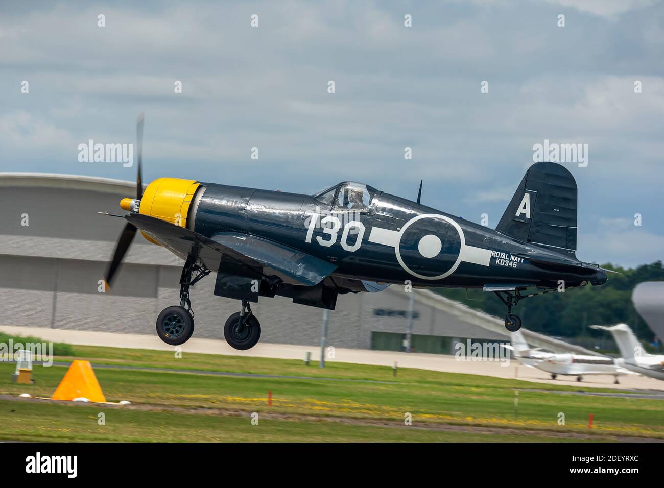 Royal Navy Chance Vought F4U-4 Airplane landing Stock Photo - Alamy