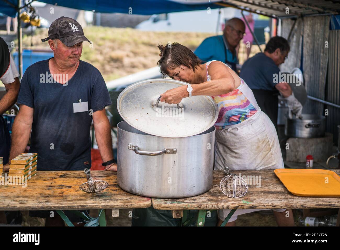 Local people at festival of the mussels in the Vilde La Marine, near of ...