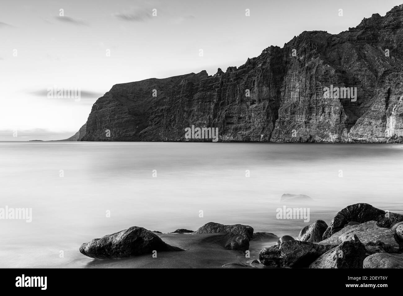 Los Gigantes cliffs on the west coast of Tenerife, from Playa Los Guios ...