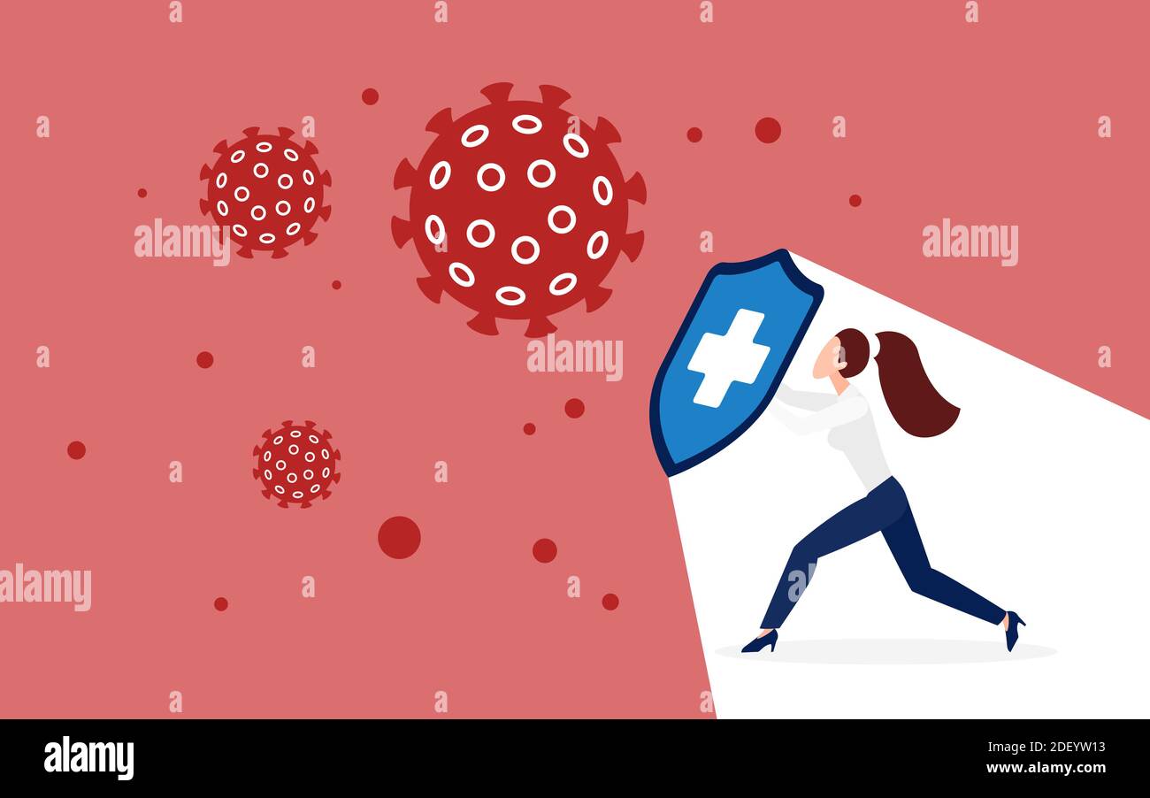 Woman shielding Stock Vector Images - Alamy