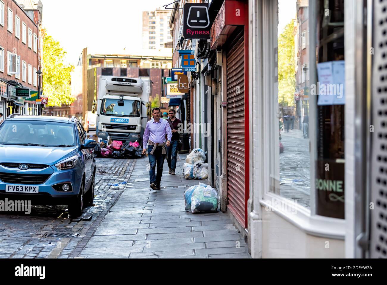 London, UK - June 22, 2018: Strutton ground narrow alley street with ...