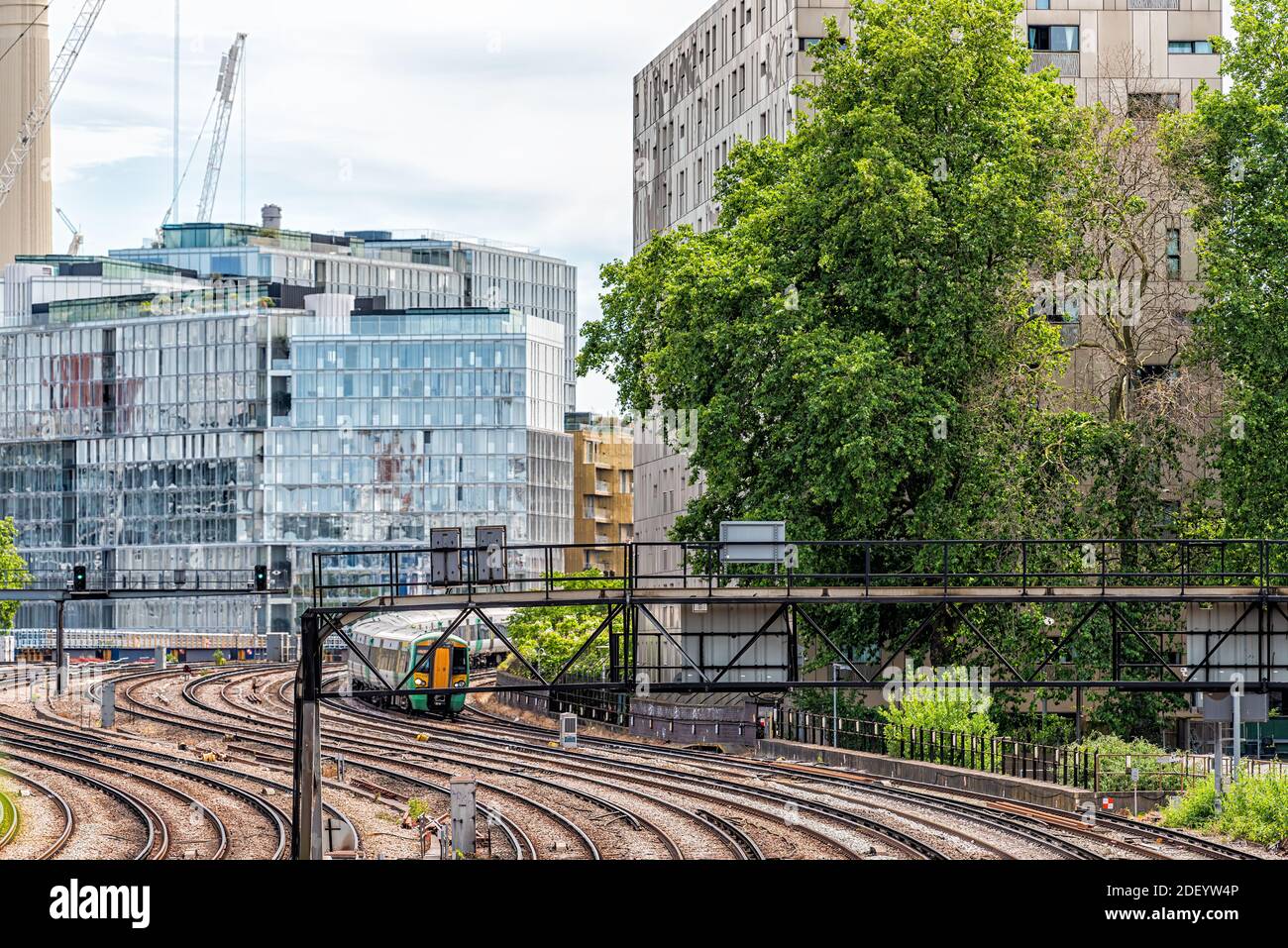 London, UK - June 23, 2018: Railroad transport pollution tracks in ...