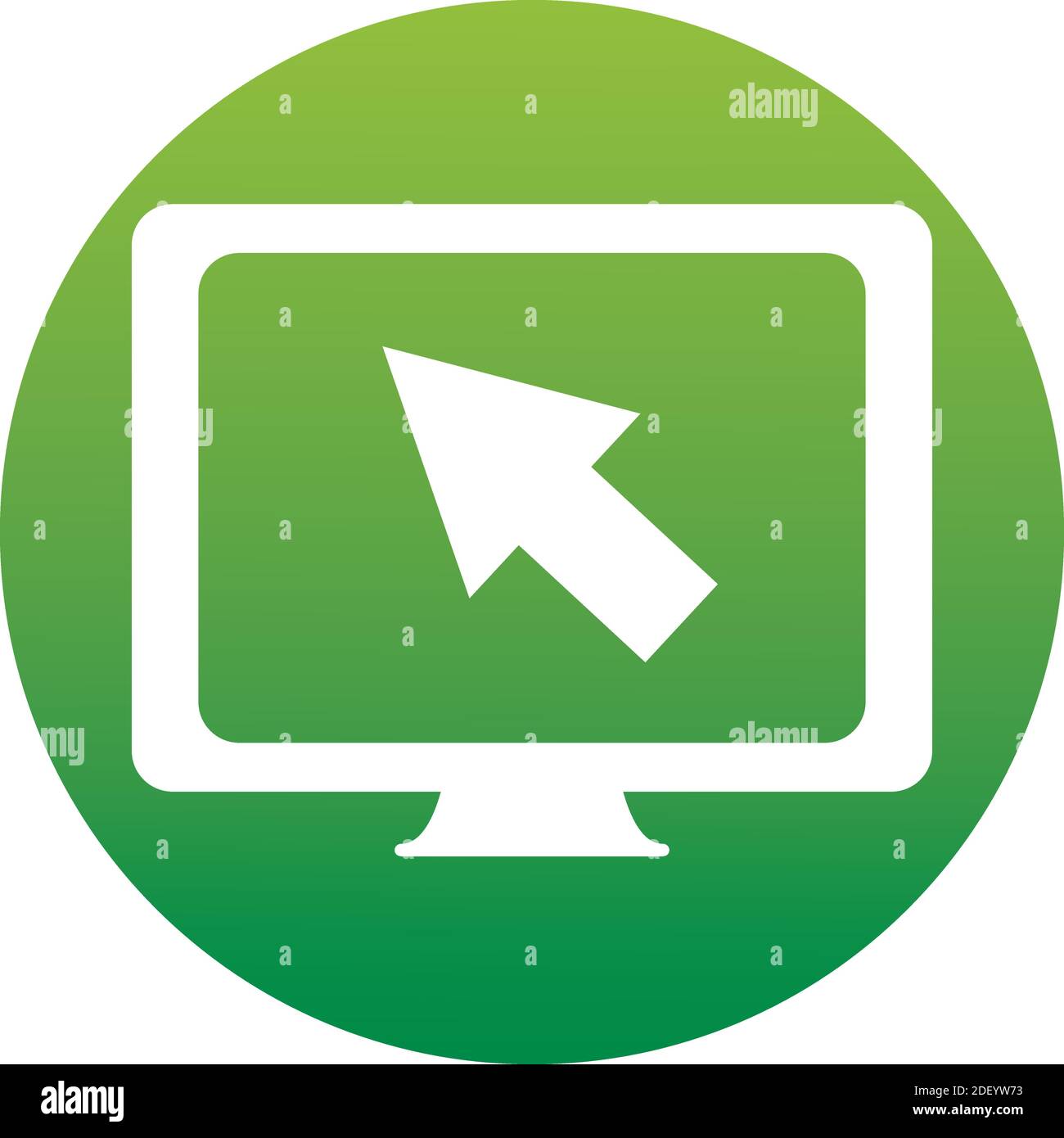 Vector Desktop Computer Icon in circle . Icon, button, graphic design ...