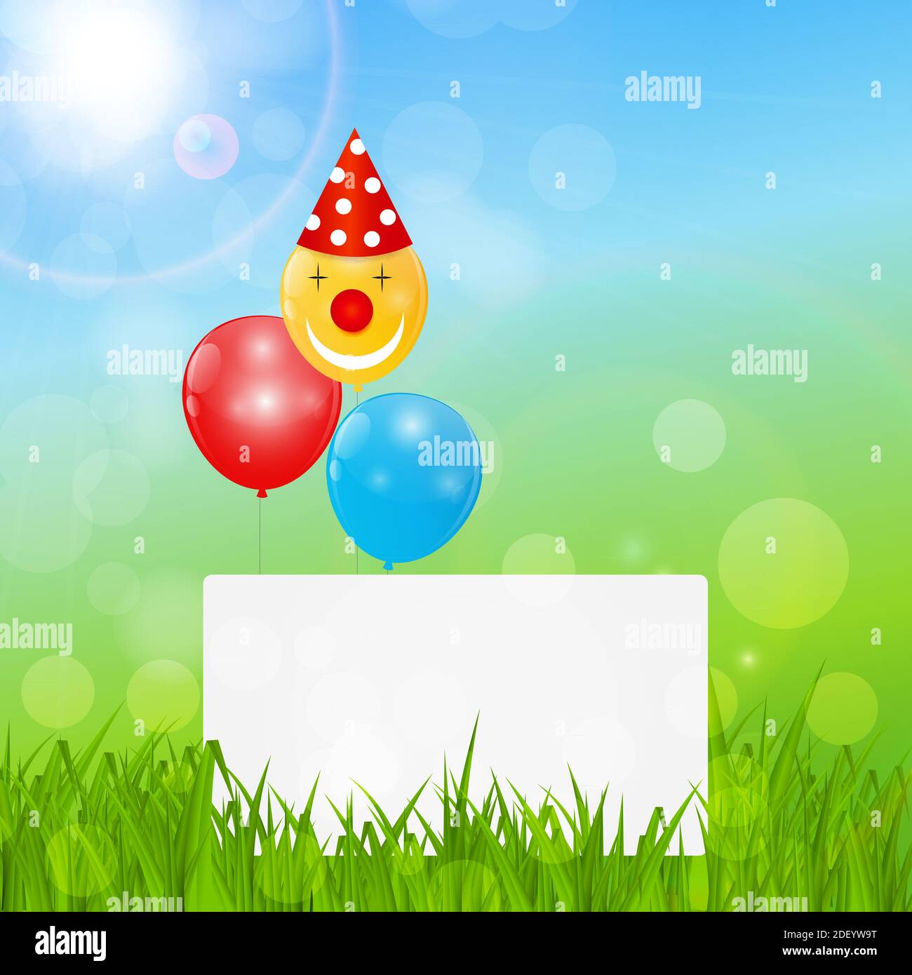 Color Glossy Balloons Birthday Card Background Illustration Stock Photo ...