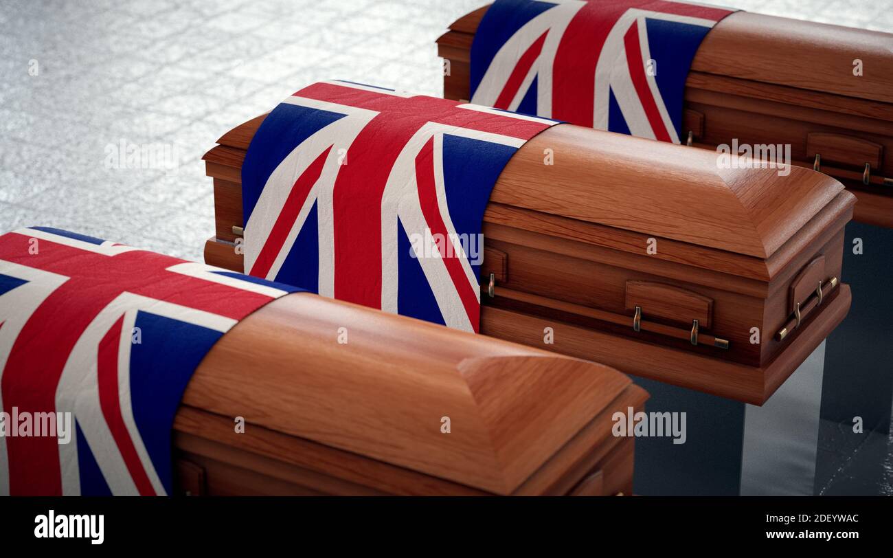 State funeral in the UK. Coffins in the national pavilion Stock Photo ...