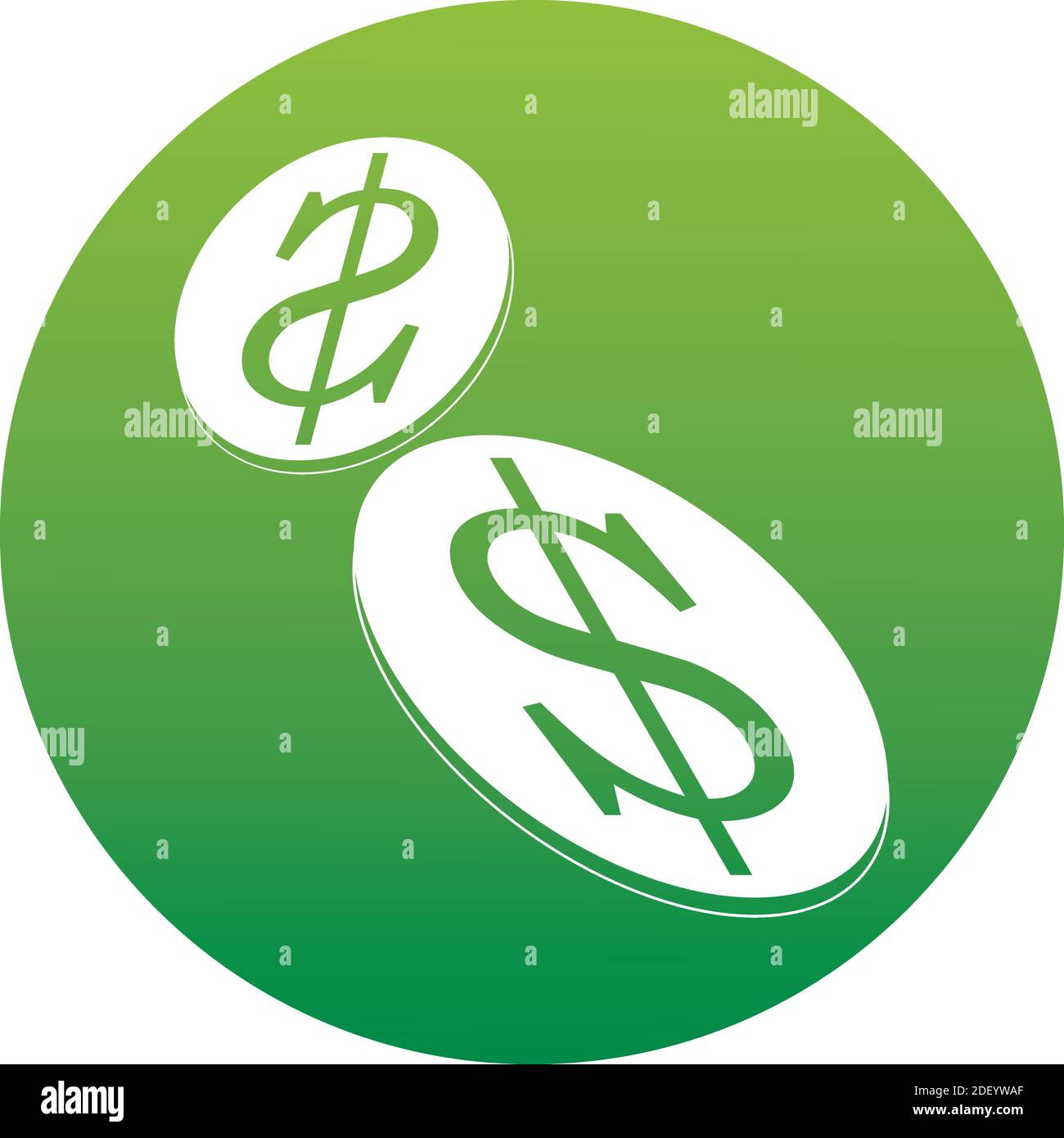 Investment, modern flat icon. Coins Icon in circle . Icon, button ...
