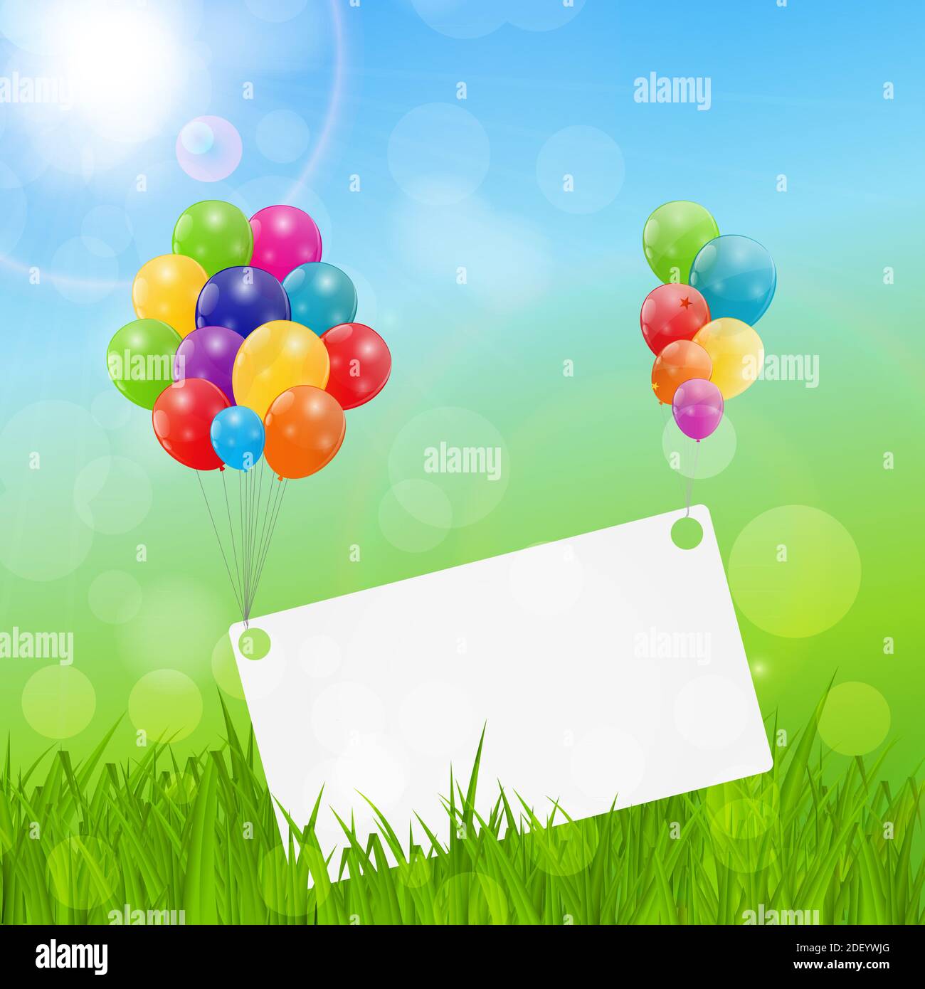 Color Glossy Balloons Birthday Card Background Illustration Stock Photo ...