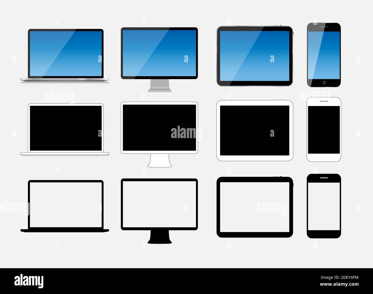 Abstract Design Mobile Phone, Laptop and Tablet PC. Illustration Stock ...