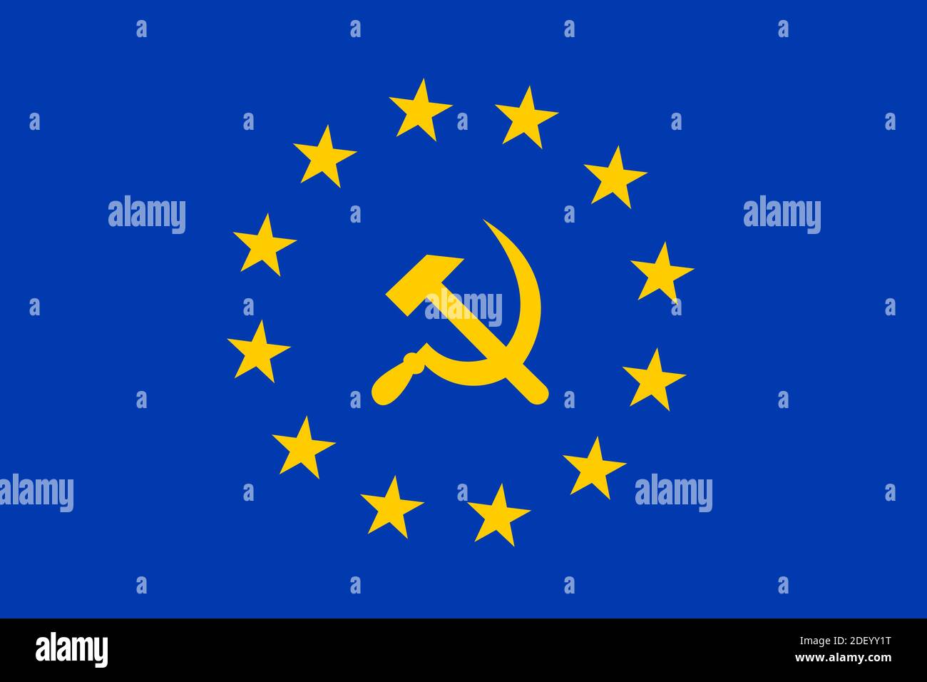 European Union as socialist and leftist institution. Vector ...