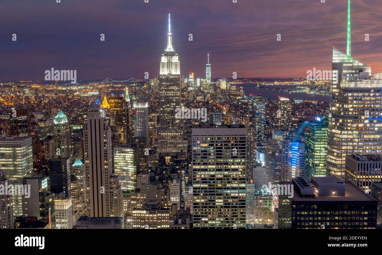 Midtown Manhattan Skyline at sunset, New York, NY, USA Stock Photo - Alamy