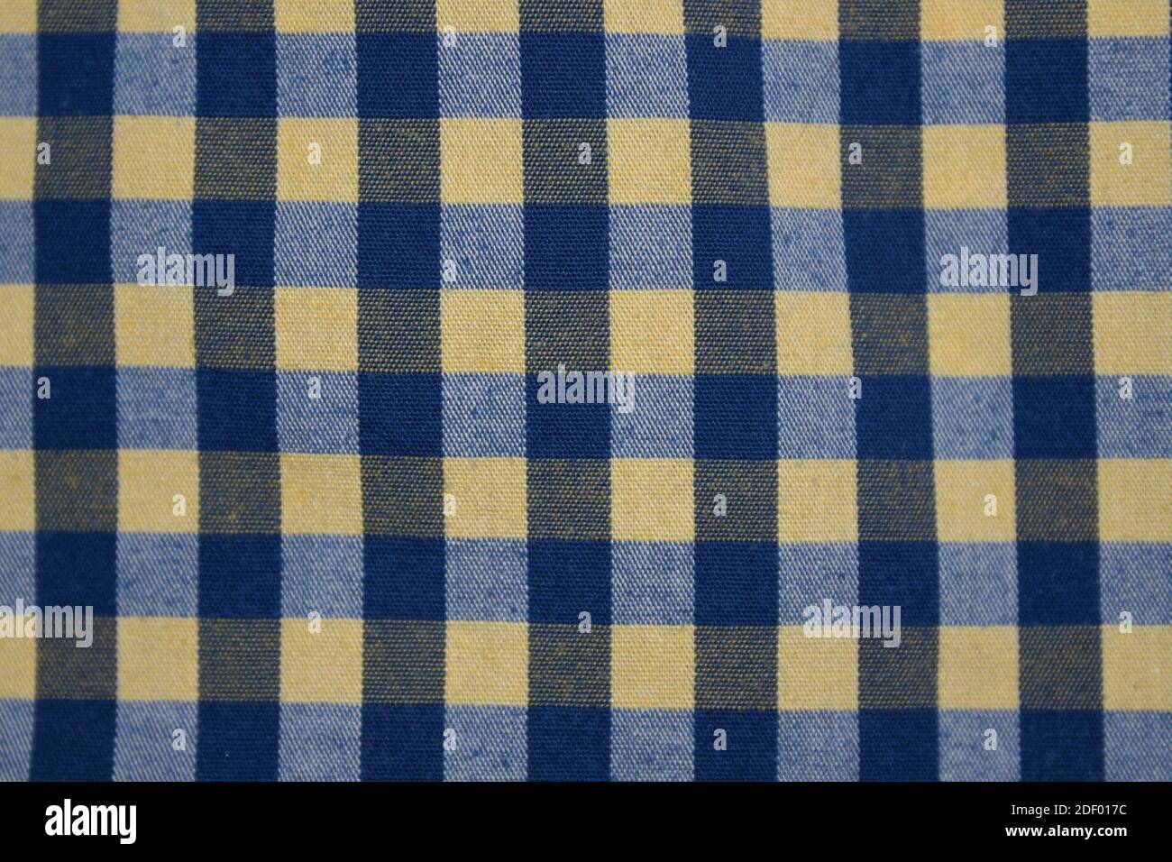 Blue and yellow plaid fabric Stock Photo - Alamy