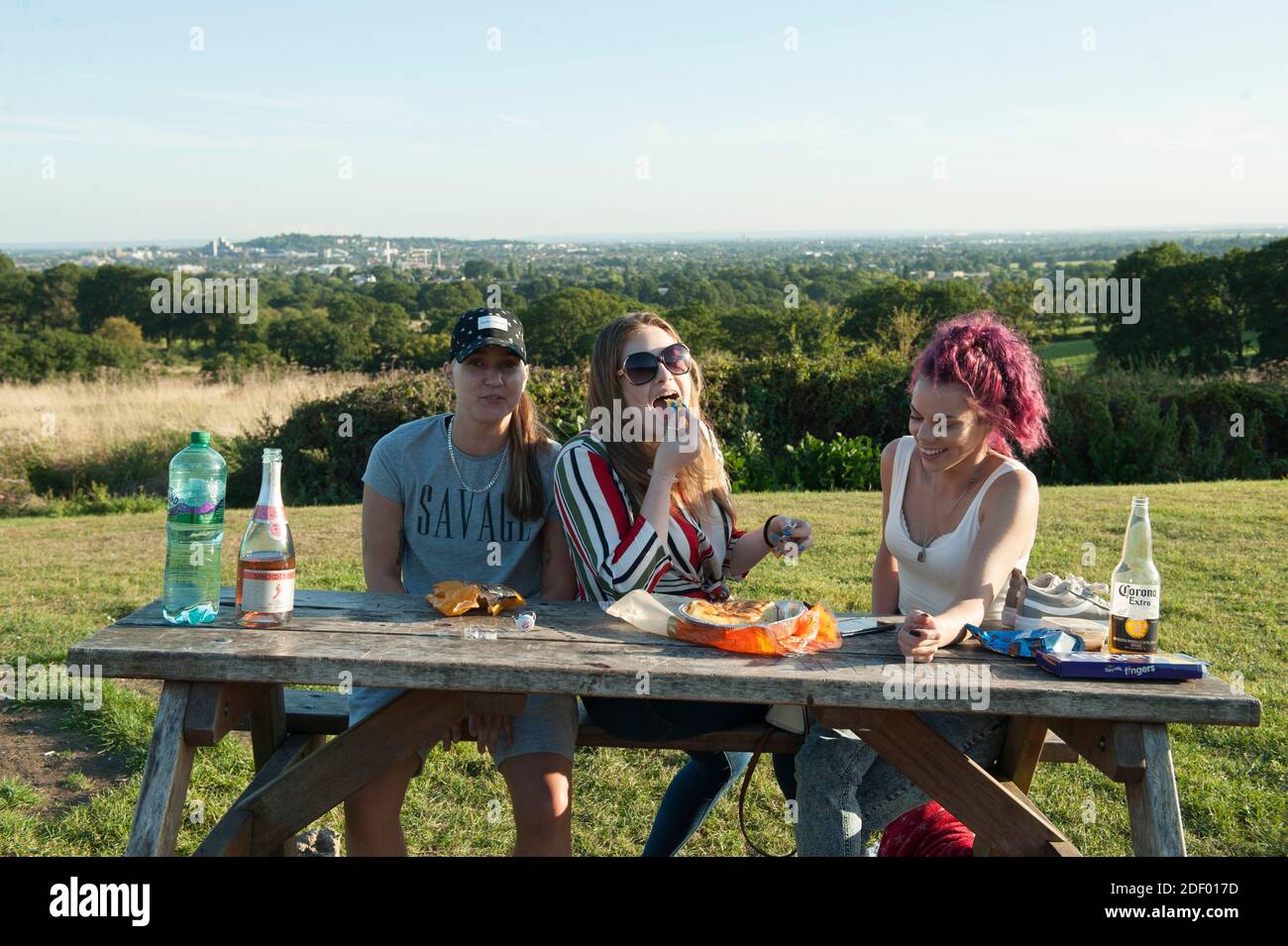 People enjoying evening sun at Harrow View Point Stock Photo - Alamy