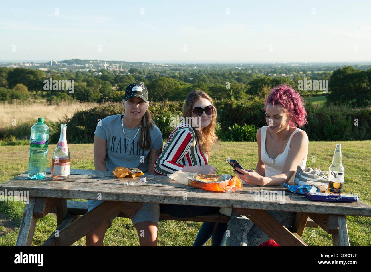 People enjoying evening sun at Harrow View Point Stock Photo - Alamy