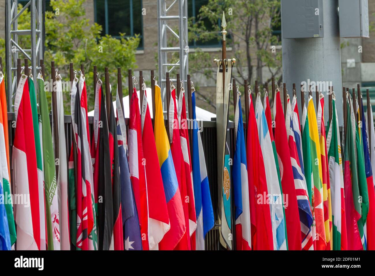 University Diversity - Flags of nations represented in the graduating ...