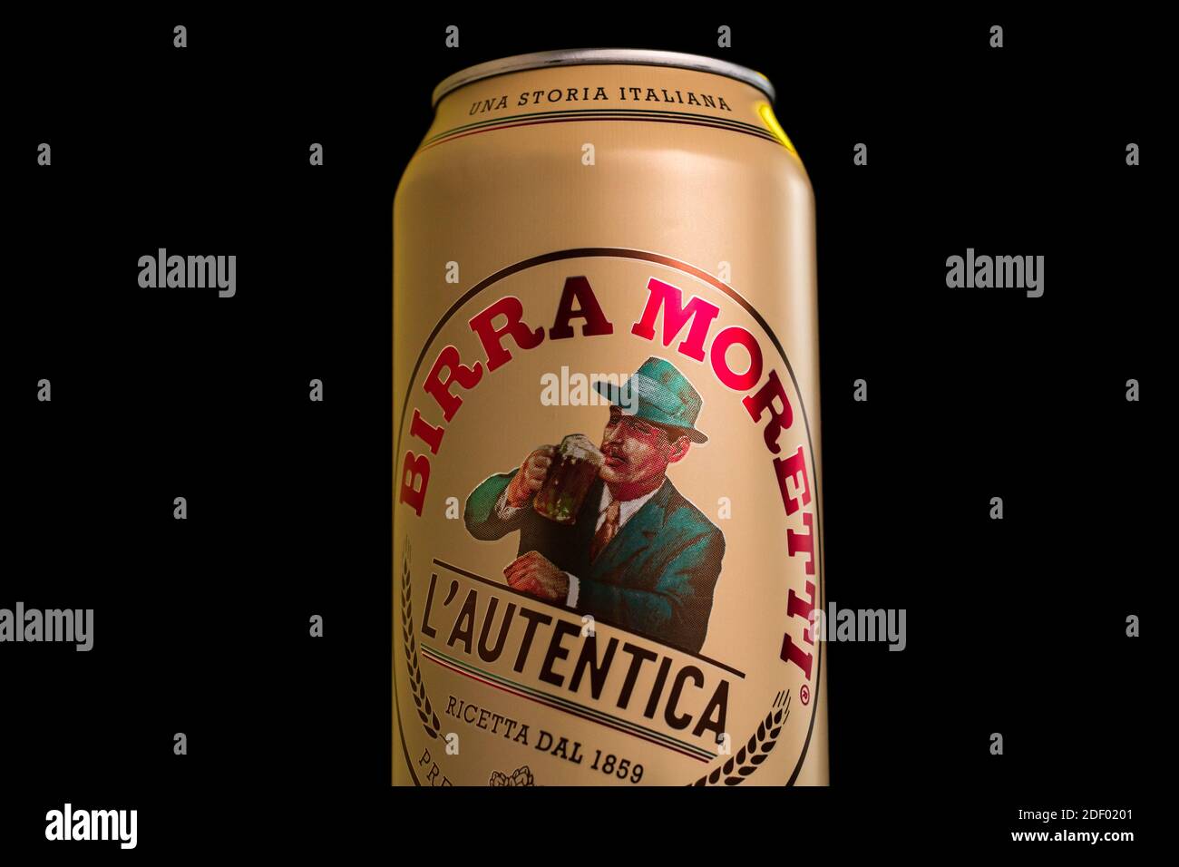 Birra Moretti, a premium lager beer produced by Italian brewing company ...