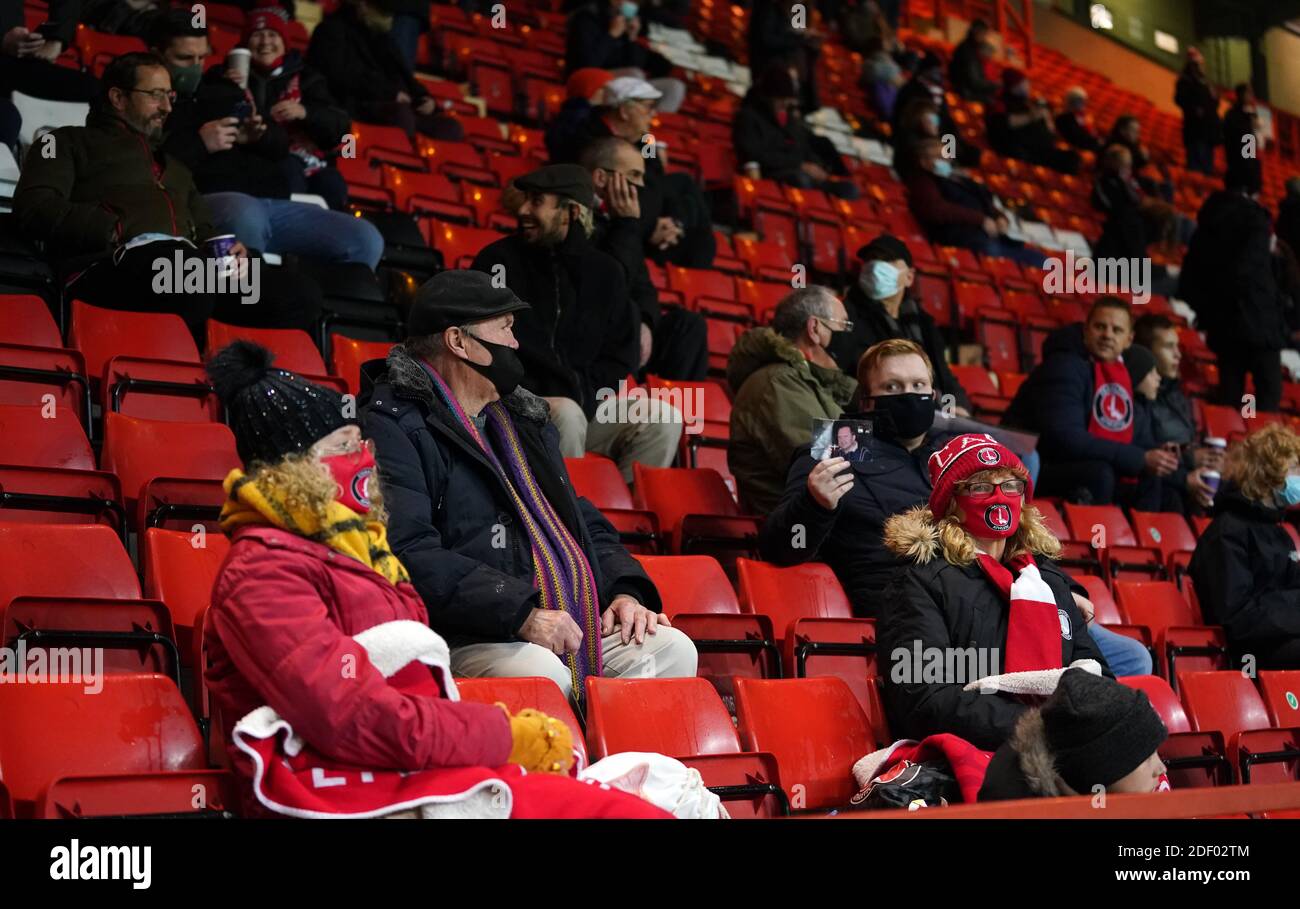 Charlton Athletic fans in the stands prior to the Sky Bet Championship ...