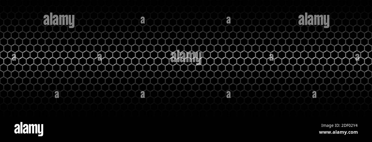 Hexagon mesh wide texture and light. Black metal with shadow ...